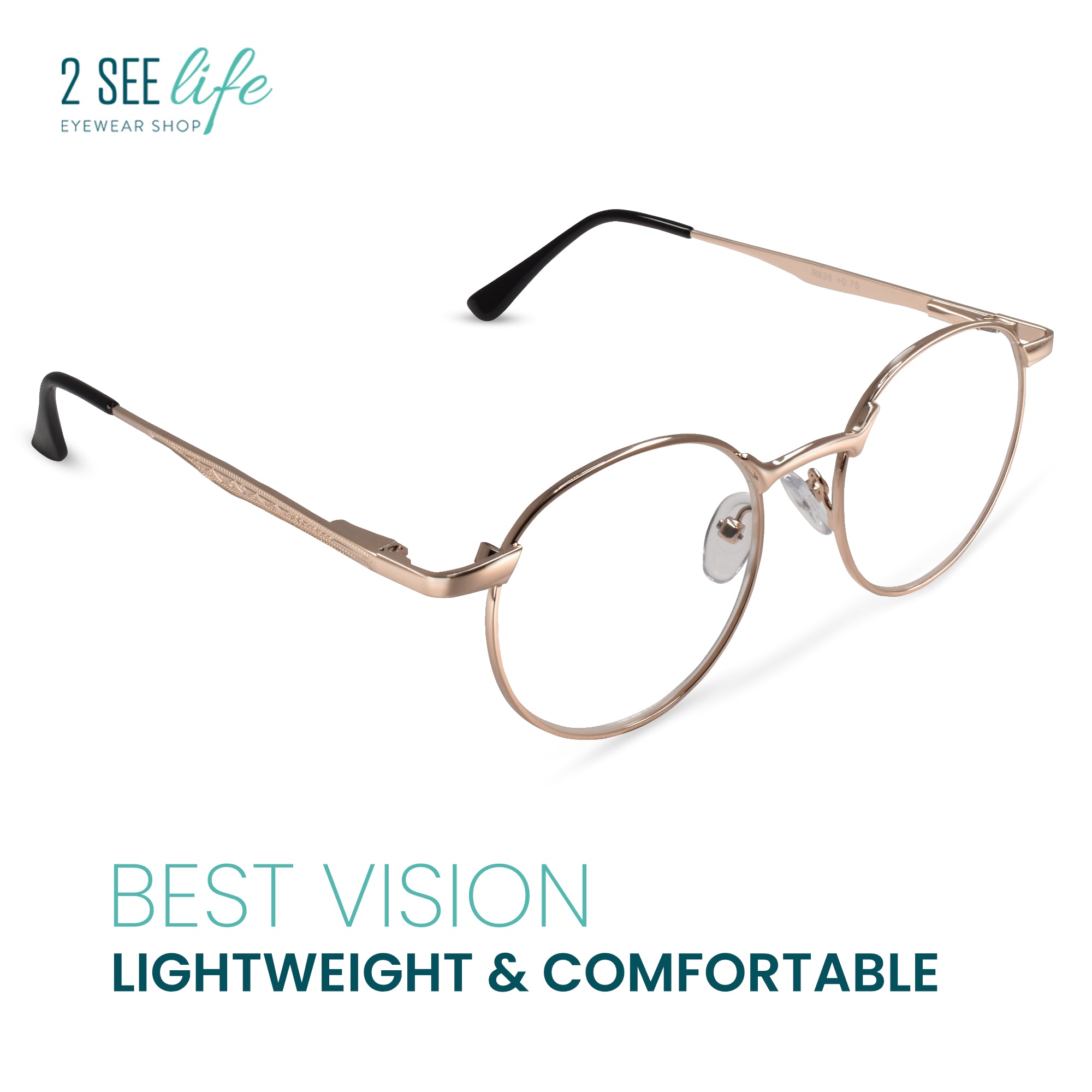 Wire rim reading glasses metal thin rimmed round frame - 2SeeLife