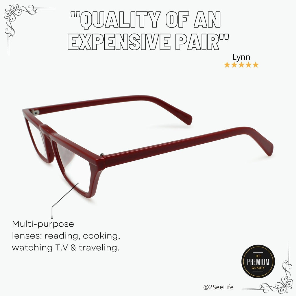 Rectangle Half Frame Reading Glasses Half Moon Readers– 2SeeLife